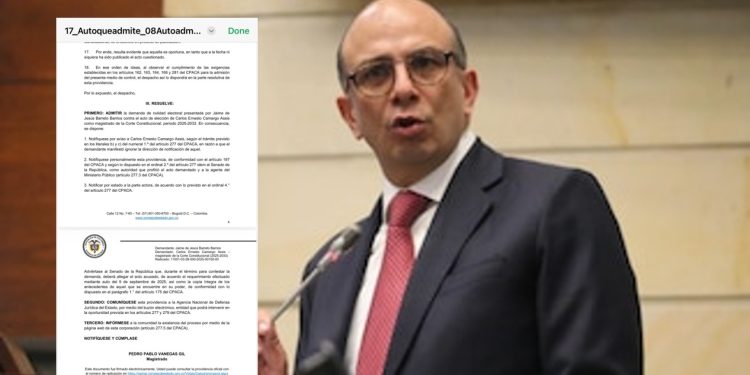 Consejo de Estado admite demanda contra elección de Carlos Camargo como magistrado de la Corte ...